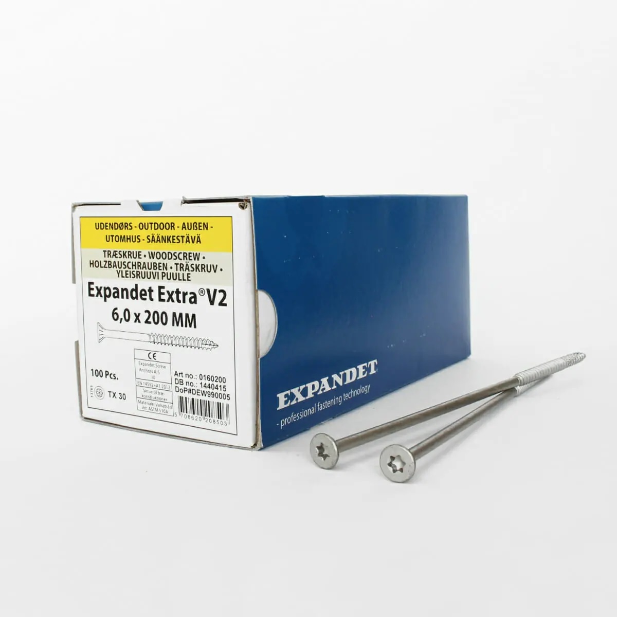 Medsraigčiai laukui Expandet EXTRA V2 6×200 mm 100 vnt. – TERASŲ SISTEMOS